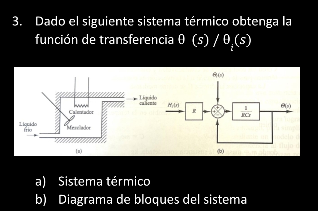 Solved Dado el siguiente sistema térmico obtenga la función | Chegg.com