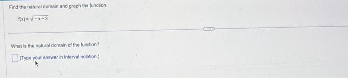 Solved Find the natural domain and graph the function. | Chegg.com | Chegg.com