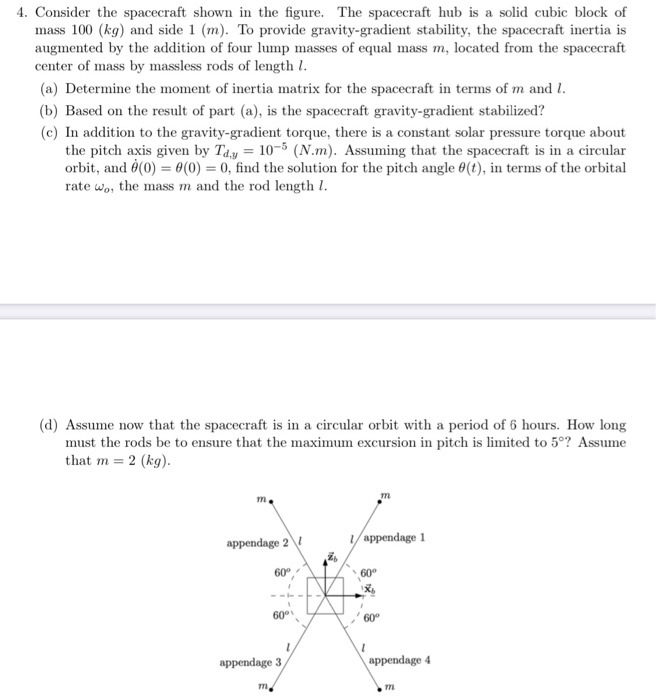 4 Consider The Spacecraft Shown In The Figure The