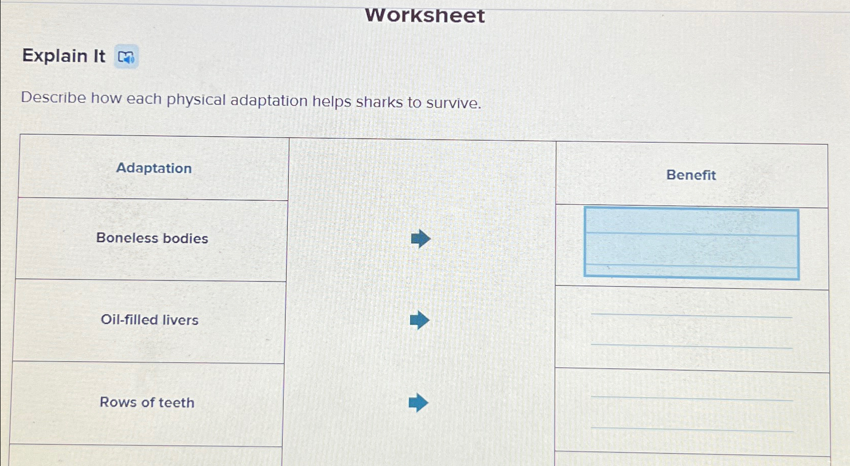 Solved WorksheetExplain ItDescribe how each physical | Chegg.com