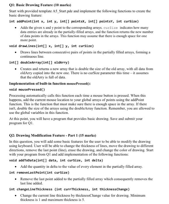 Solved Simple Drawing program - 40 marks Implement a simple | Chegg.com