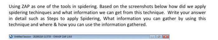 Solved Q1: what information can we get from spidering | Chegg.com