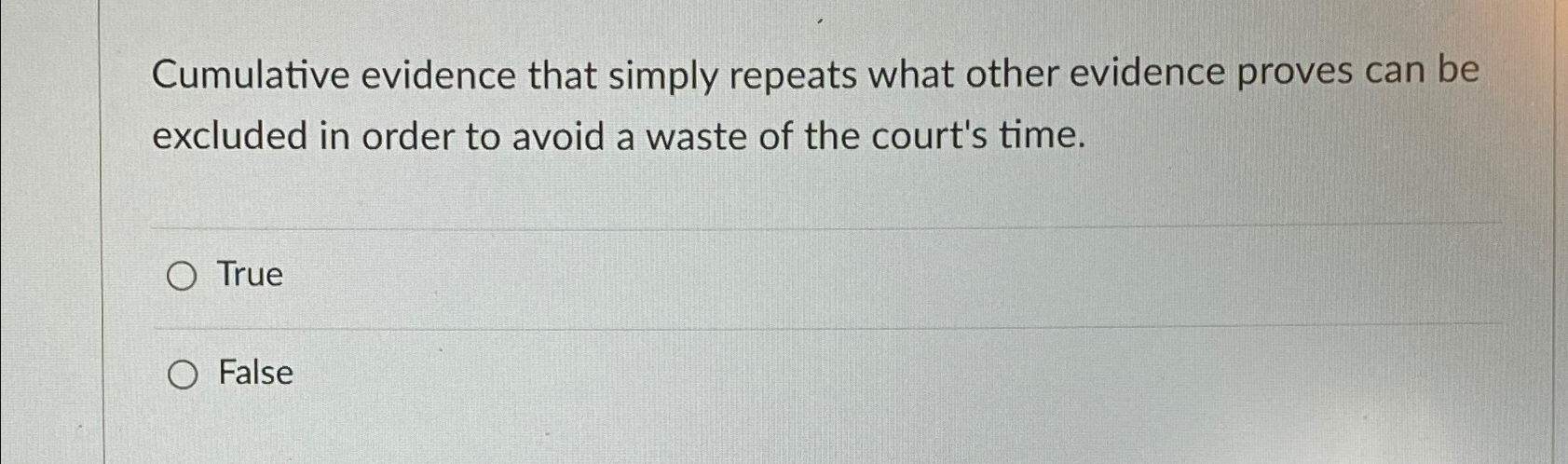Solved Cumulative evidence that simply repeats what other | Chegg.com