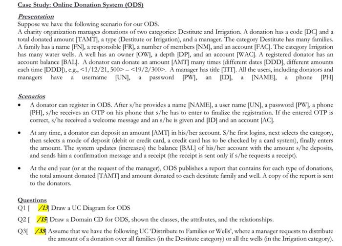 Case Study: Online Donation System (ODS) Presentation | Chegg.com