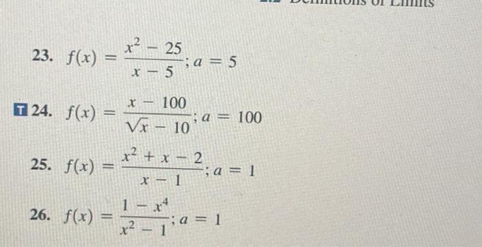 Solved Practice Exercises 19–26. Evaluating limits | Chegg.com