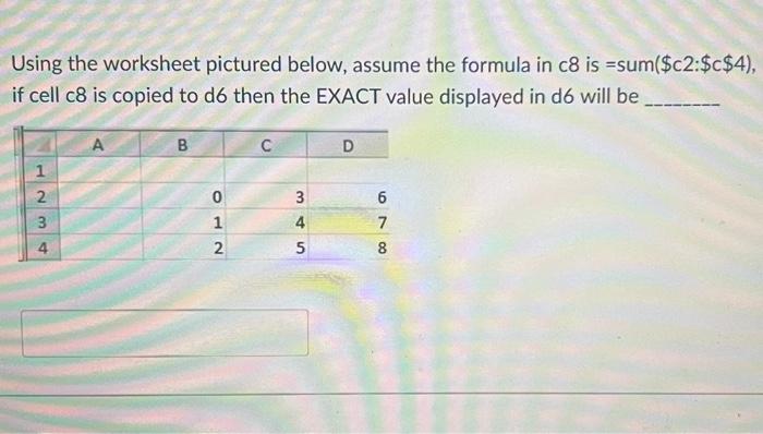 Solved Using the worksheet pictured below, assume the | Chegg.com