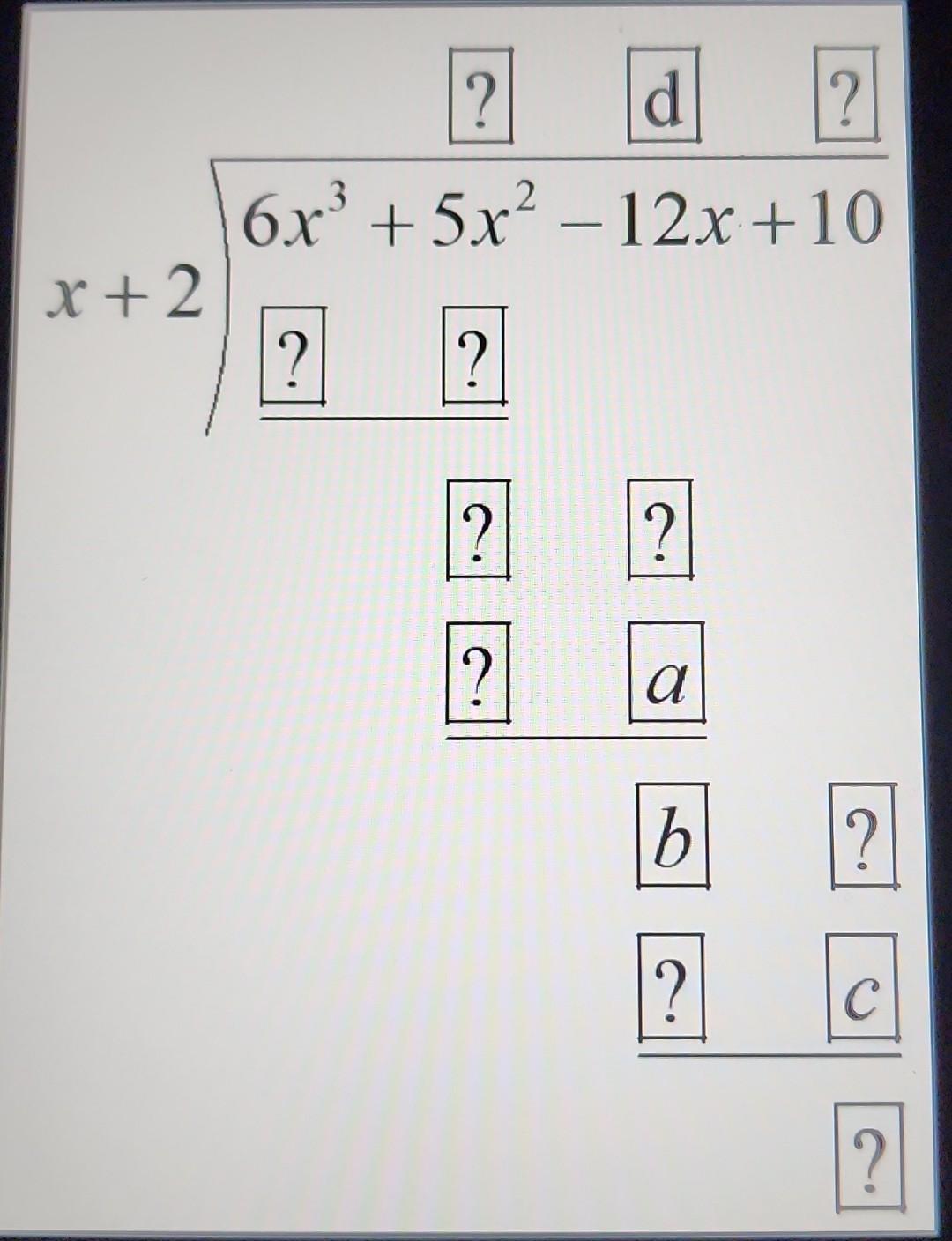 Solved Fill in the correct values for a, b, c, d below in | Chegg.com