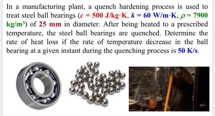 Solved In a manufacturing plant, a quench hardening process | Chegg.com