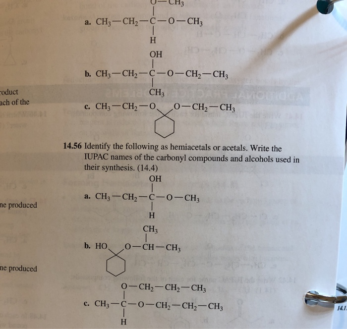 Solved U-CH3 a. CH3 -CH2-C-0-CH3 H ОН Coduct b. | Chegg.com