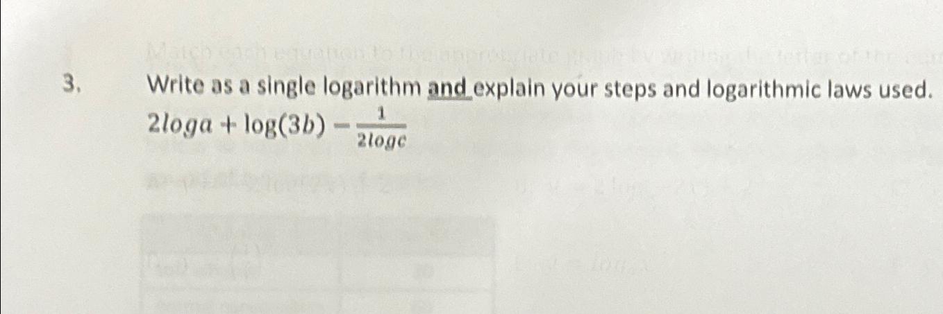 Solved Write as a single logarithm and explain your steps | Chegg.com