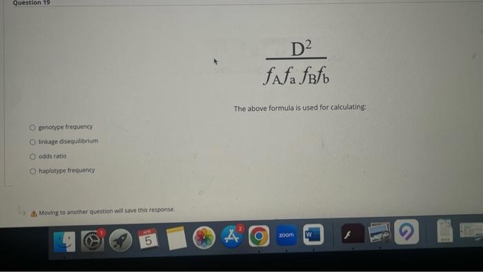 Solved fAfafBfbD2 The above formula is used for calculating: | Chegg.com