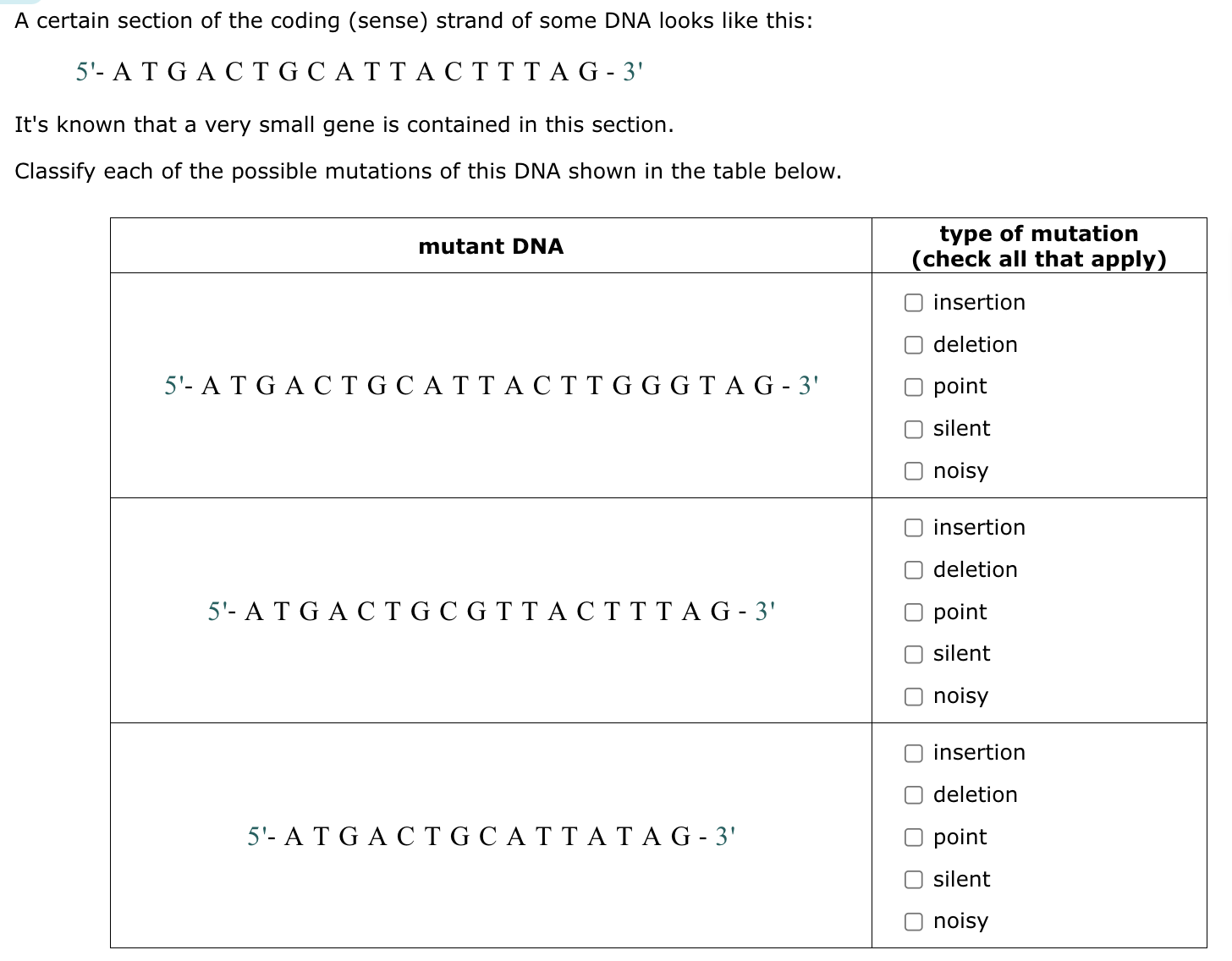Solved A certain section of the coding (sense) ﻿strand of | Chegg.com