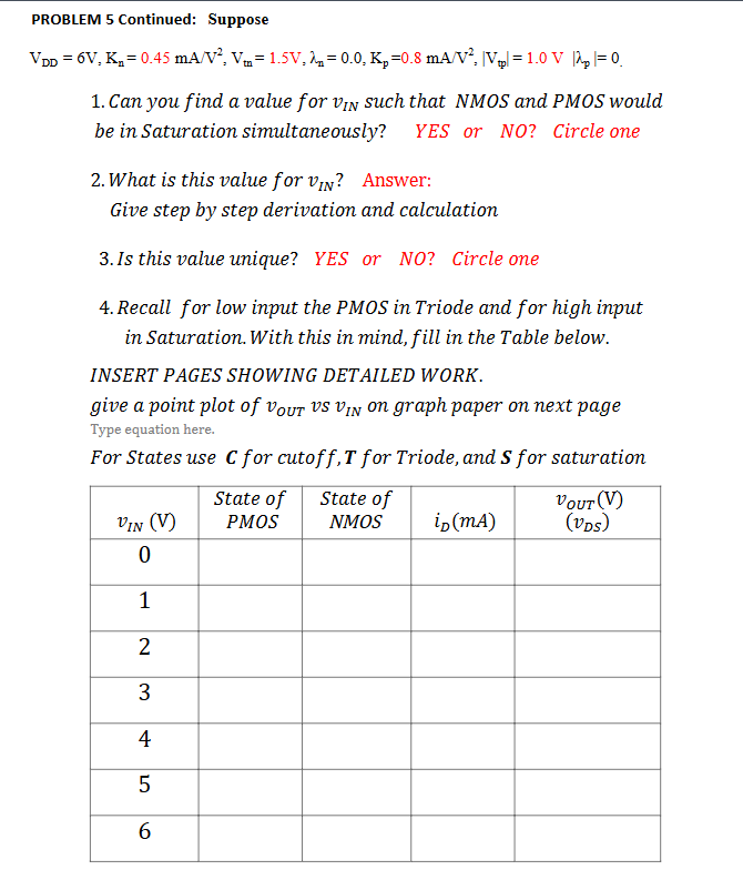 Solved PROBLEM 5 ﻿Continued: | Chegg.com