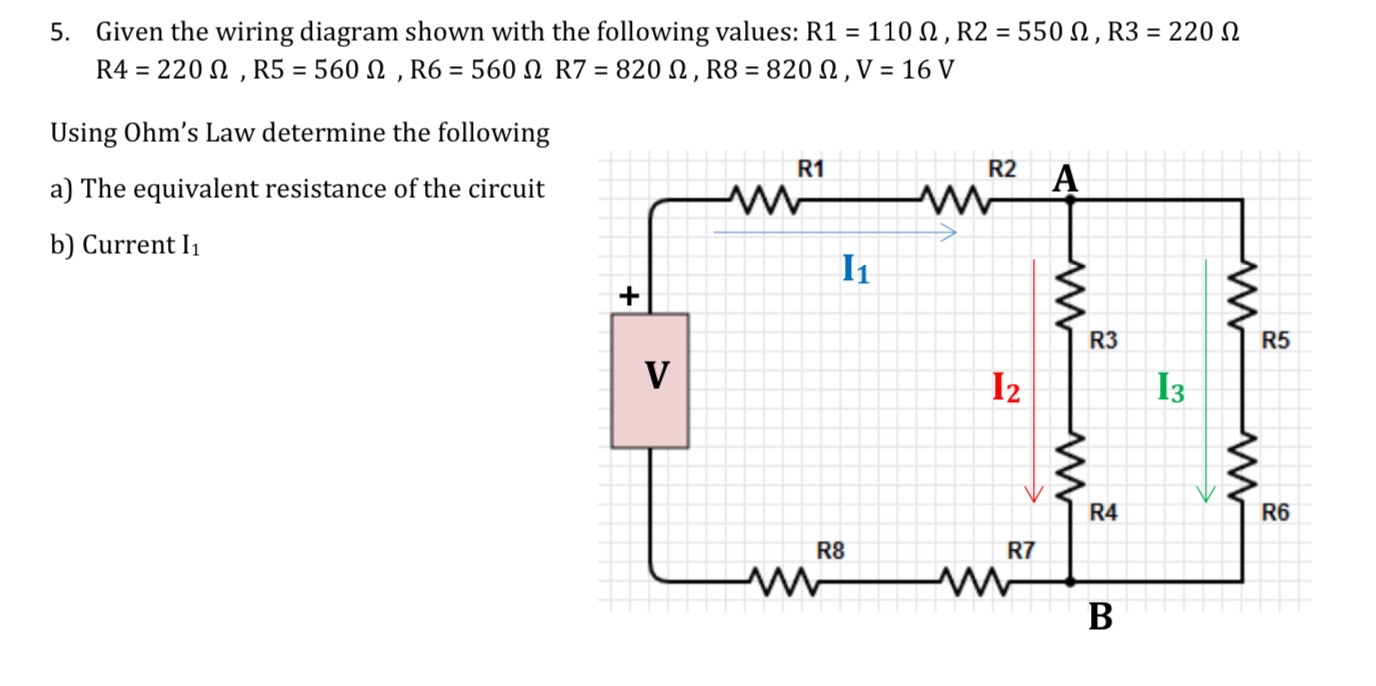 Solved Given the wiring diagram shown with the following | Chegg.com