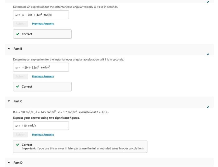 Solved Determine an expression for the instantaneous angular | Chegg.com