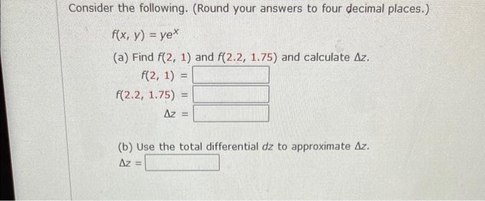 Solved Consider the following. (Round your answers to four | Chegg.com