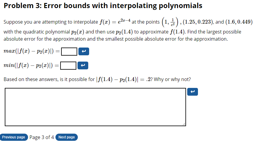 Solved Problem 3: Error bounds with interpolating | Chegg.com