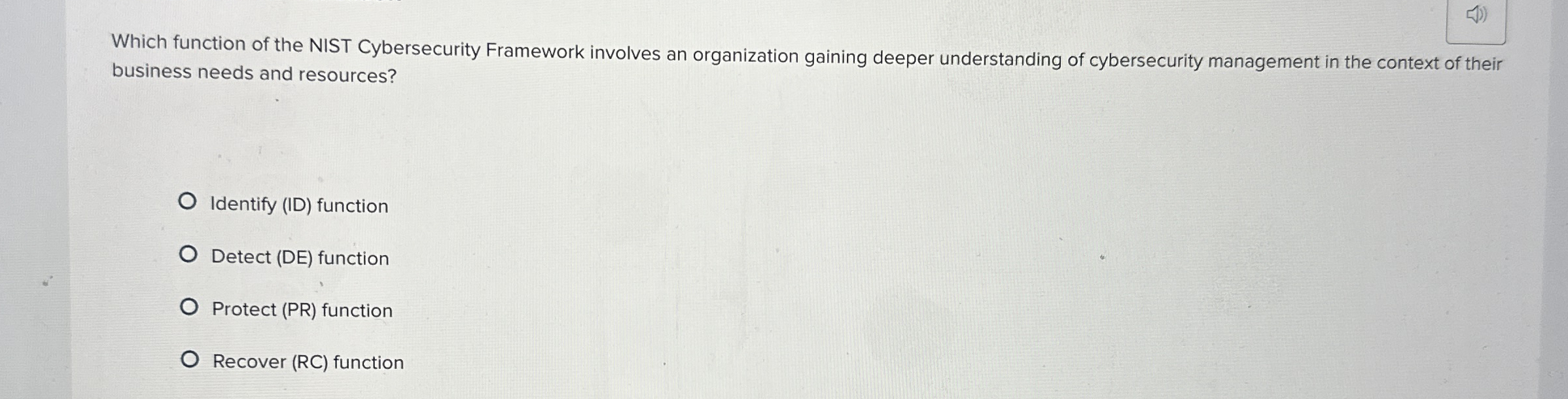 Solved Which function of the NIST Cybersecurity Framework | Chegg.com
