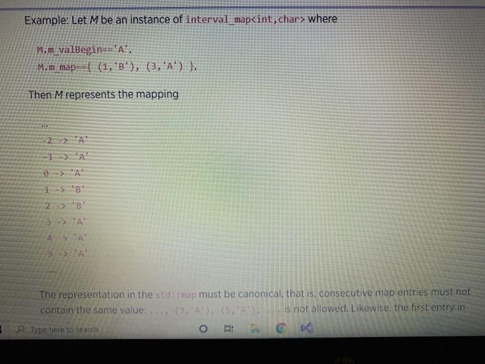 Solved Task Description interval_map is a data structure | Chegg.com