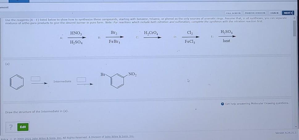 Solved ament FULL SCREEN PRINTER VERSION 4 BLACK NEXT Use | Chegg.com
