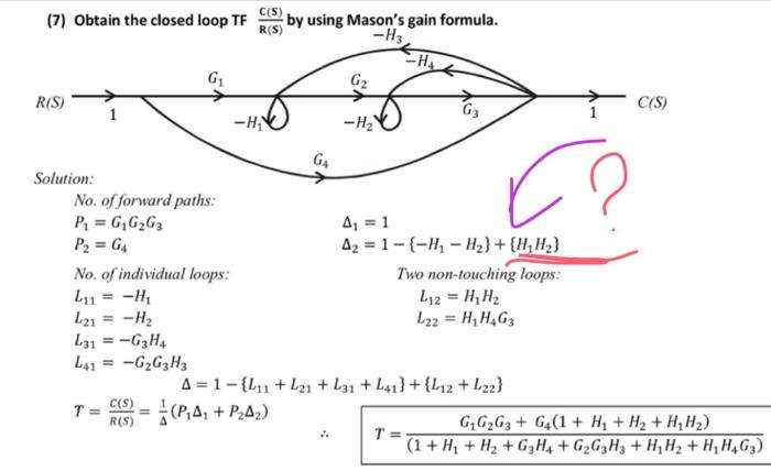 Solved (7) Obtain the closed loop TF are C(S) by using | Chegg.com