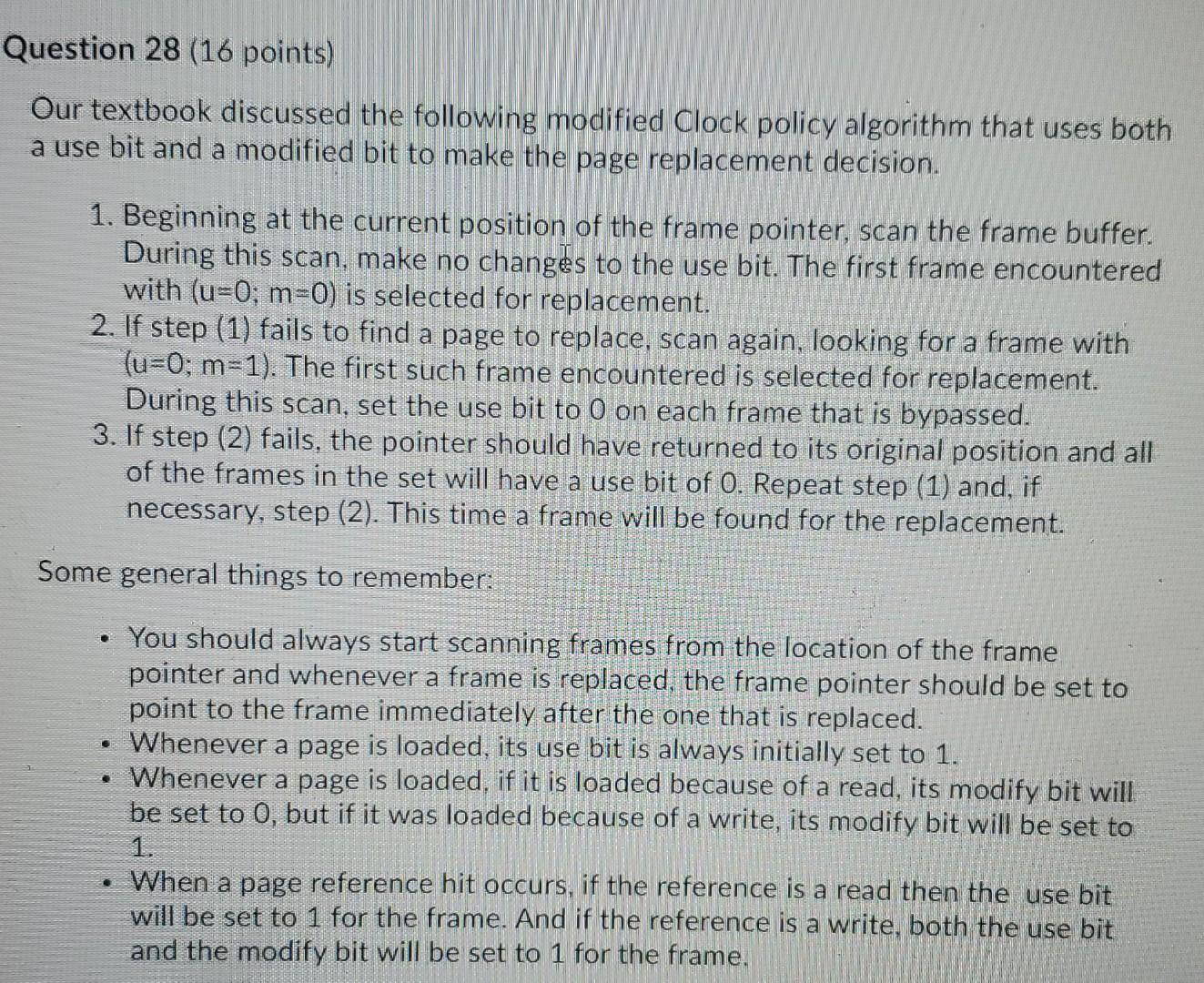 Solved Question 28 (16 points) Our textbook discussed the | Chegg.com