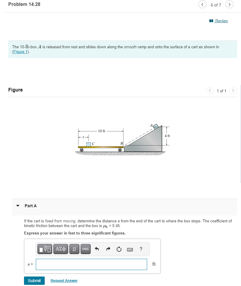 Solved The 10-lb ﻿box A ﻿is released from rest and slides | Chegg.com
