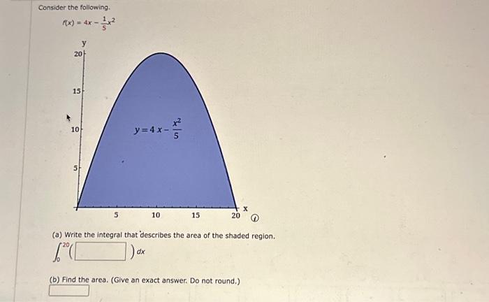 Solved consider the following : a) write the integral thay | Chegg.com