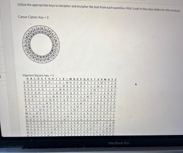 5 Utilize the appropriate keys to decipher and | Chegg.com