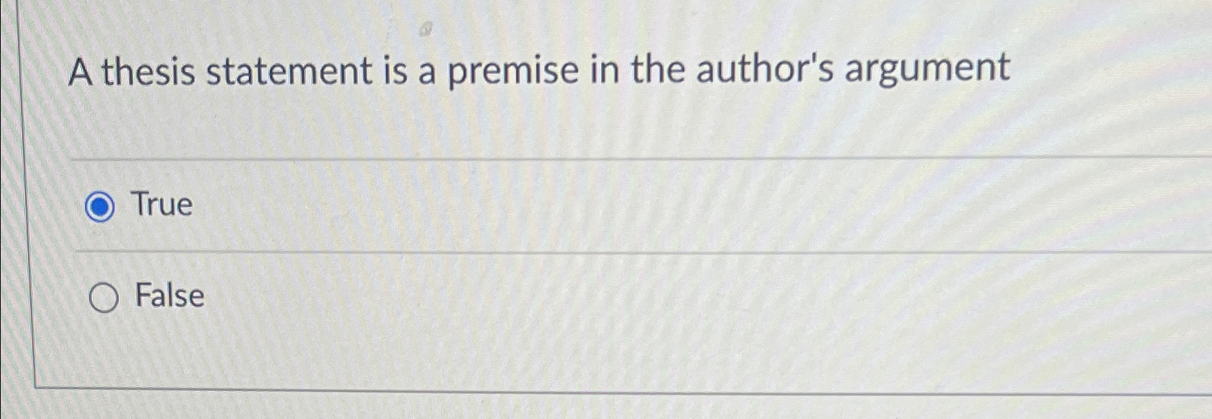 Solved A thesis statement is a premise in the author's | Chegg.com