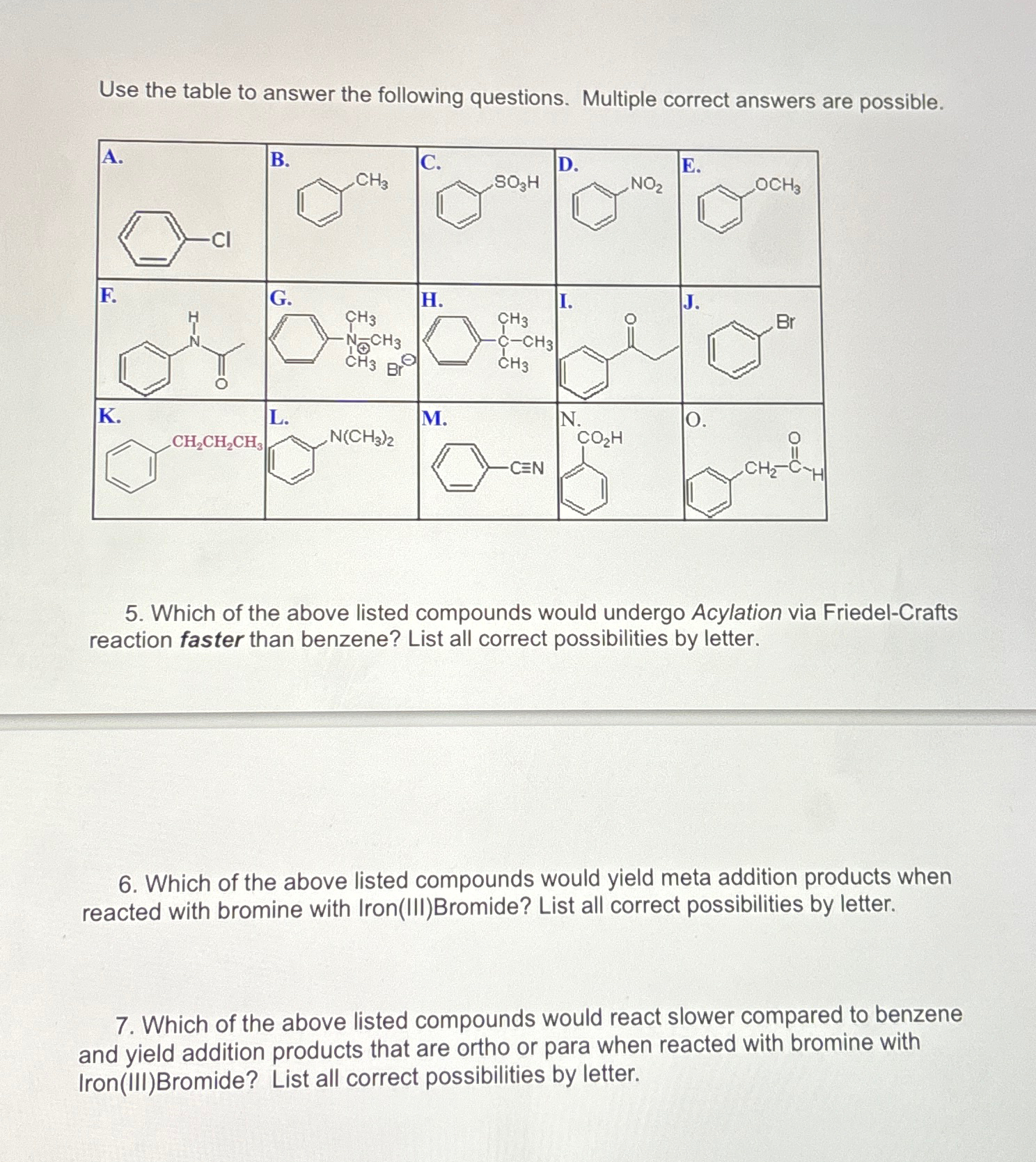 Solved Use the table to answer the following questions. | Chegg.com