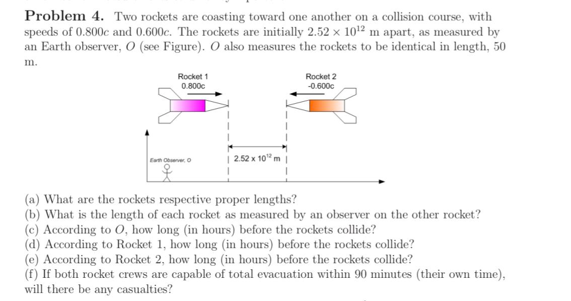 Solved Please show all parts Problem 4. ﻿Two rockets are | Chegg.com