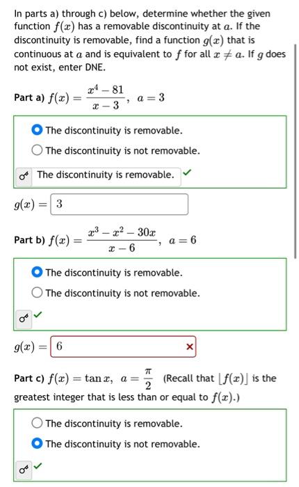 Solved In parts a) through c) below, determine whether the | Chegg.com