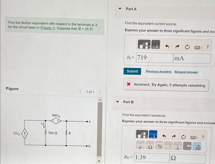 Solved Find the Norton equivalent with respect to the | Chegg.com