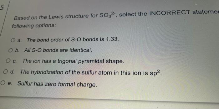 Solved Marks The S-O bond order in So, is... Oa 2.00 because | Chegg.com