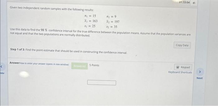 Solved Given two independent random samples with the | Chegg.com Solved Given two independent random samples with the | Chegg.com