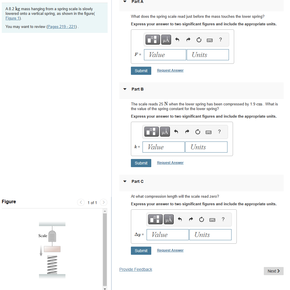 Solved A 8.2 kg mass hanging from a spring scale is slowly | Chegg.com