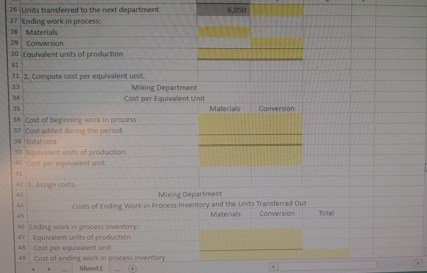 Solved 1. Compute the equivalent units of production using | Chegg.com Solved 1. Compute the equivalent units of production using | Chegg.com