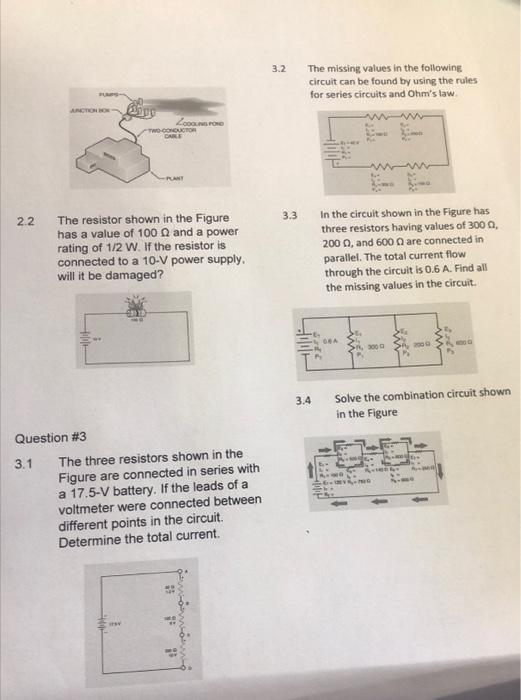 Solved 3.2 The missing values in the following circuit can | Chegg.com