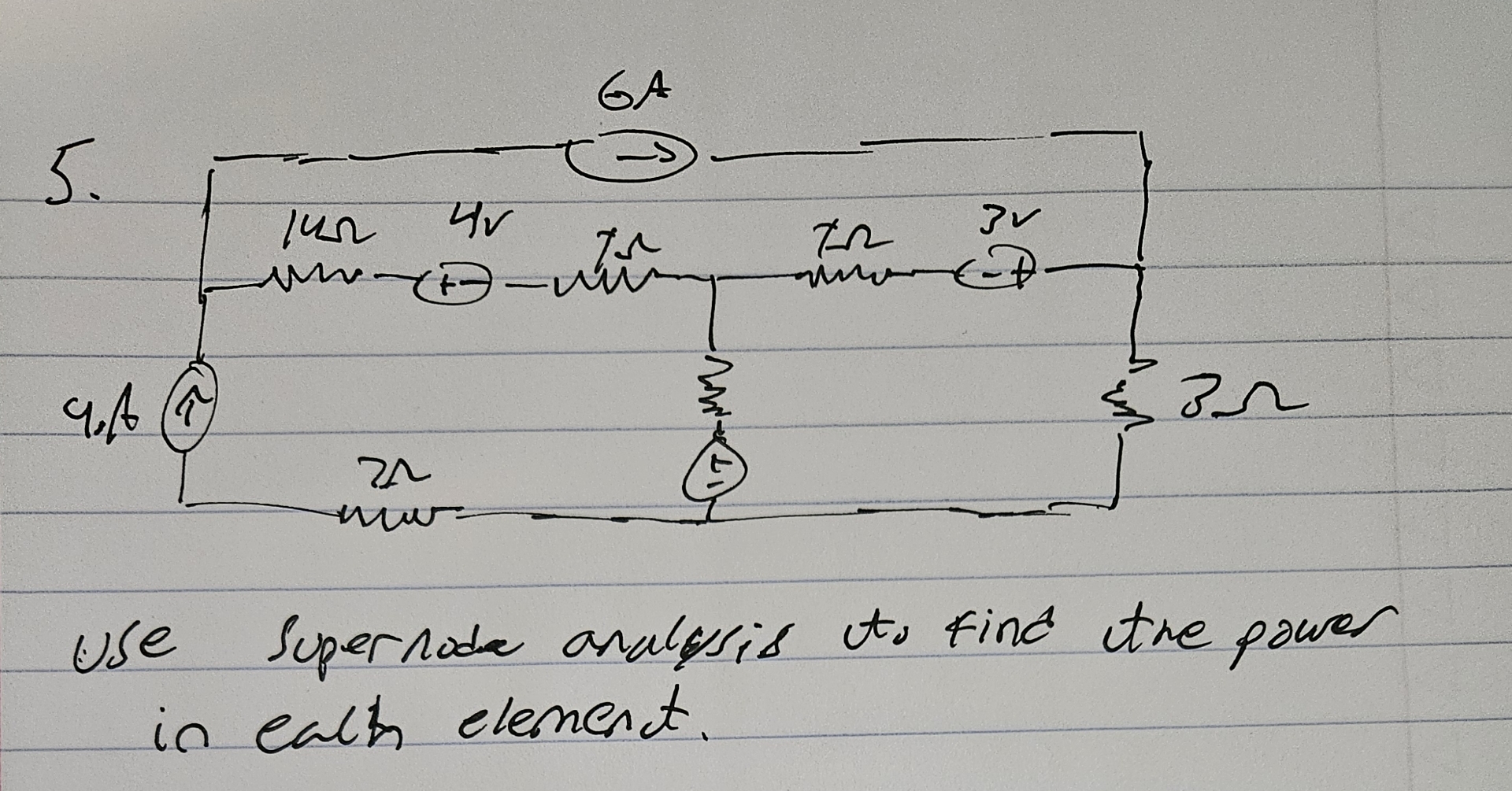 Solved Use Supernode anylsis to find the powerin each | Chegg.com