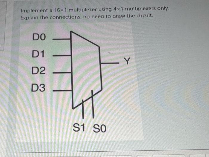 Solved Implement a 16x1 multiplexer using 4x1 multiplexers | Chegg.com