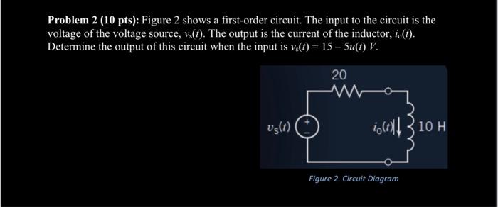 Solved Problem 2(10pts) : Figure 2 shows a first-order | Chegg.com