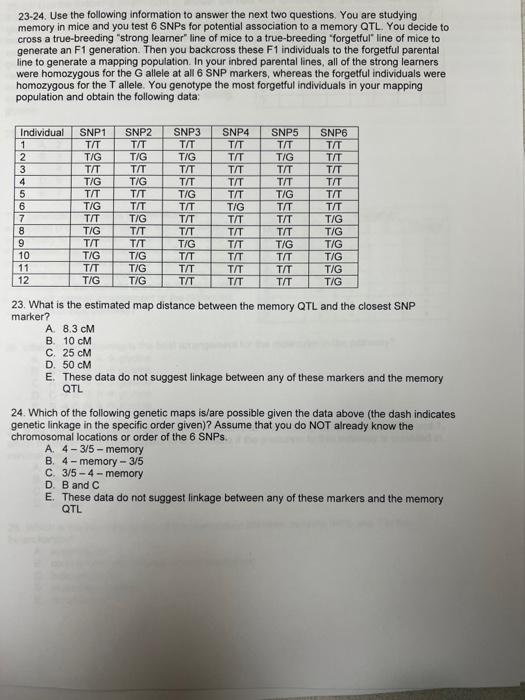 Solved 23-24. Use the following information to answer the | Chegg.com