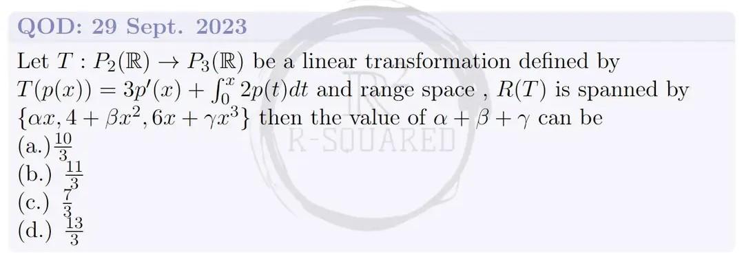 Solved Let T:P2(R)→P3(R) be a linear transformation defined | Chegg.com