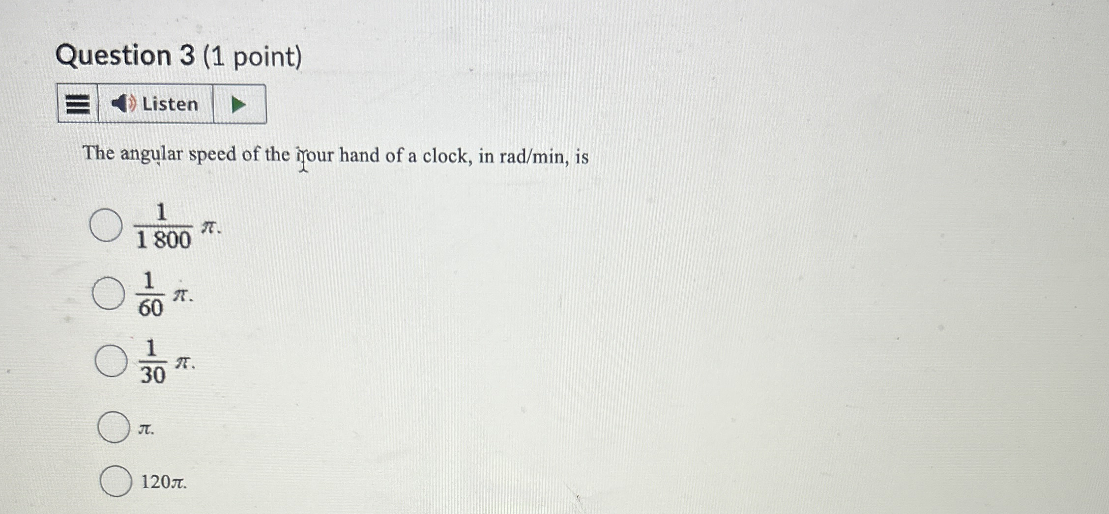 Solved The angular speed of the irour hand of a clock, in | Chegg.com