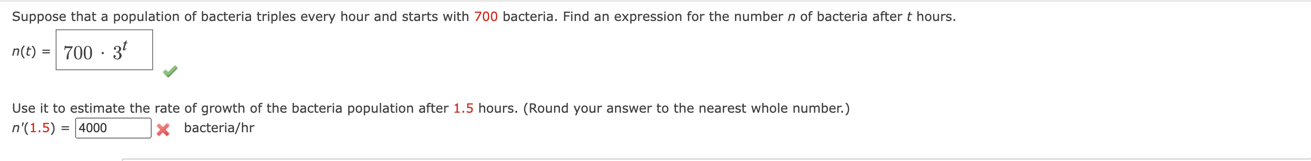 Solved Suppose that a population of bacteria triples every | Chegg.com