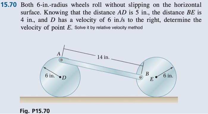 Solved 15.70 Both 6-in.-radius wheels roll without slipping | Chegg.com