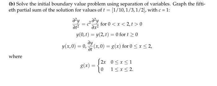 Solved B Solve The Initial Boundary Value Problem Using 
