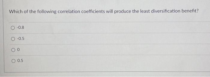 Solved Which of the following correlation coefficients will | Chegg.com