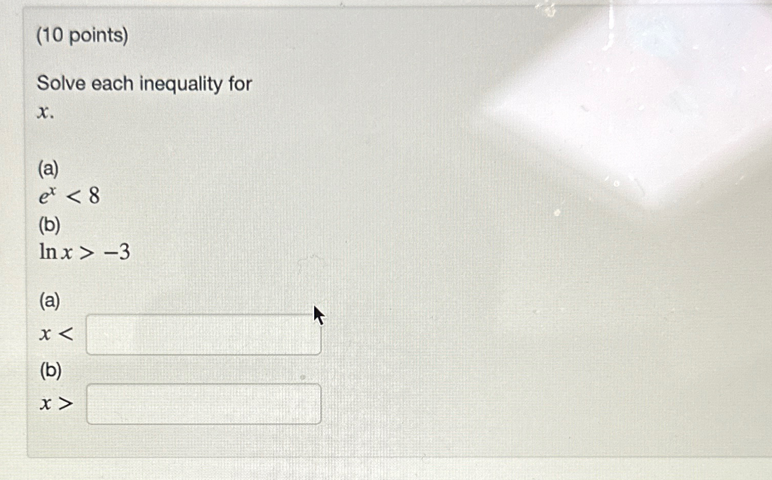 Solved (10 points)Solve each inequality for | Chegg.com Solved (10 points)Solve each inequality for | Chegg.com